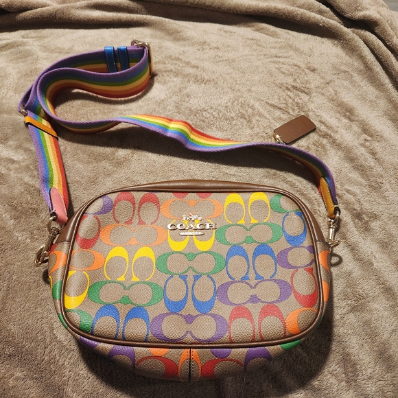 Coach | Bags | Coach Colorful Crossbody Bag With Rainbow Strap And ...